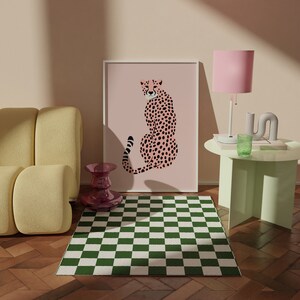 Aesthetic Pink Cheetah Animal Art Print-trendy Art Prints-preppy Dorm ...