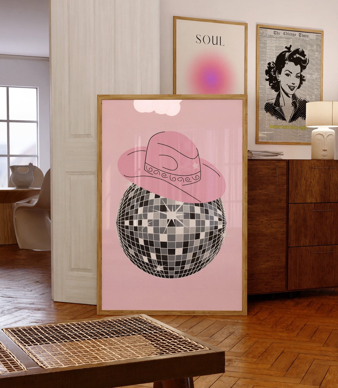 Disco Cowgirl Art-western Art Print-wild West Art-trendy Wall Art ...
