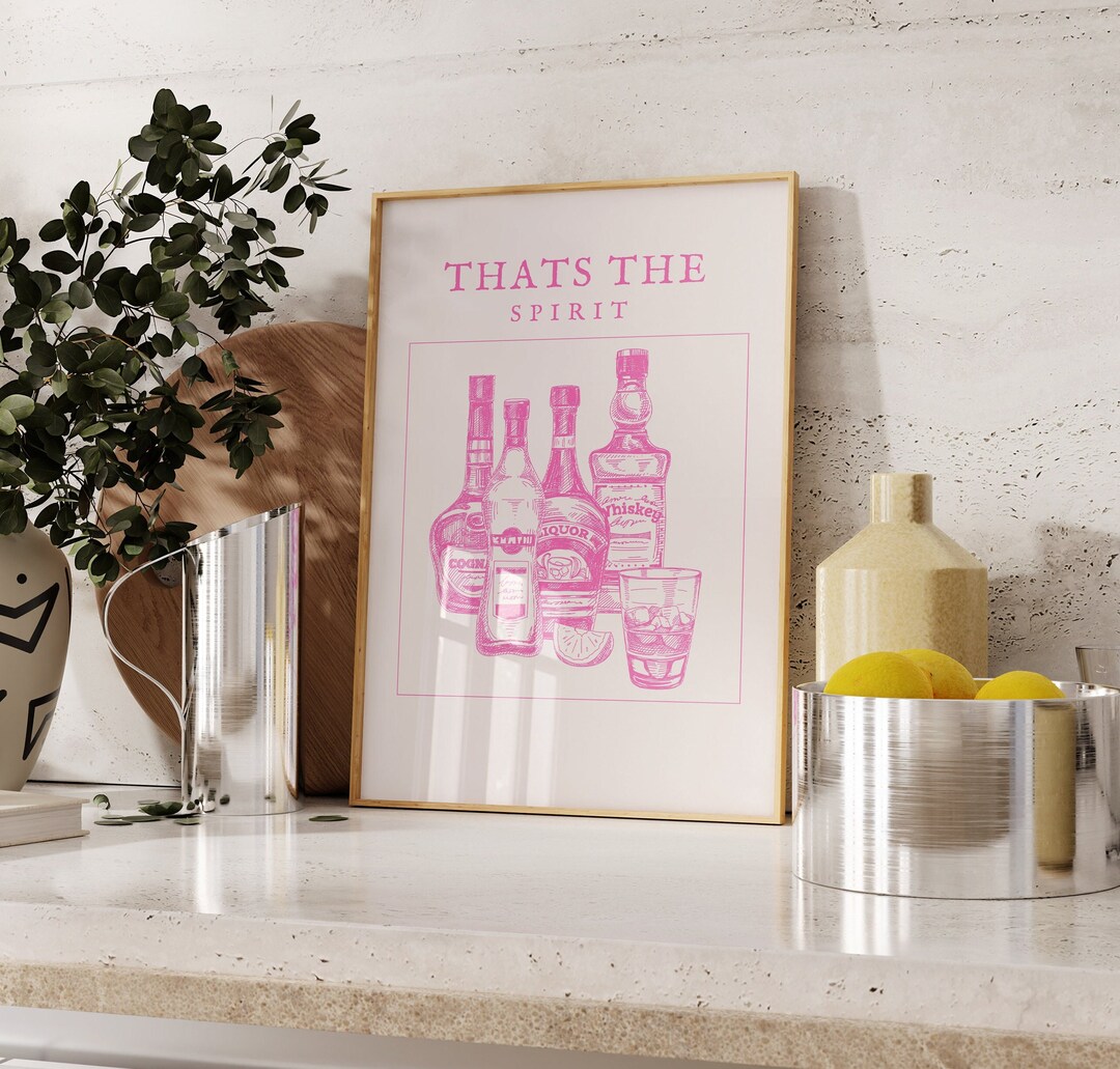 Bar Art Print Vintage Liquor Poster-bar Cart Wall Art-drinks Wall Decor ...