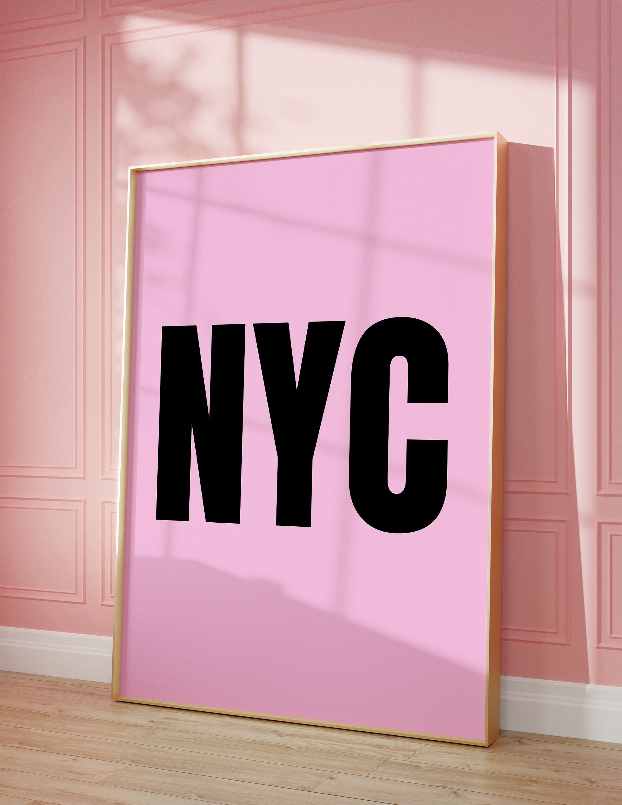 New York City Travel Print-cute Trendy Wall Art-pink NYC Travel ...