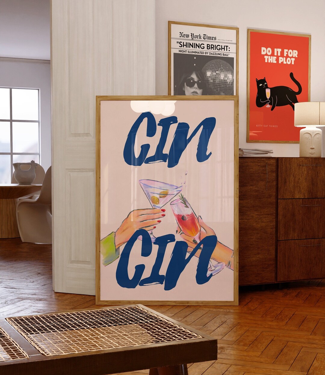 Cin Cin Print-bar Cart Art-retro Cocktail Poster-martini Art-cheers ...