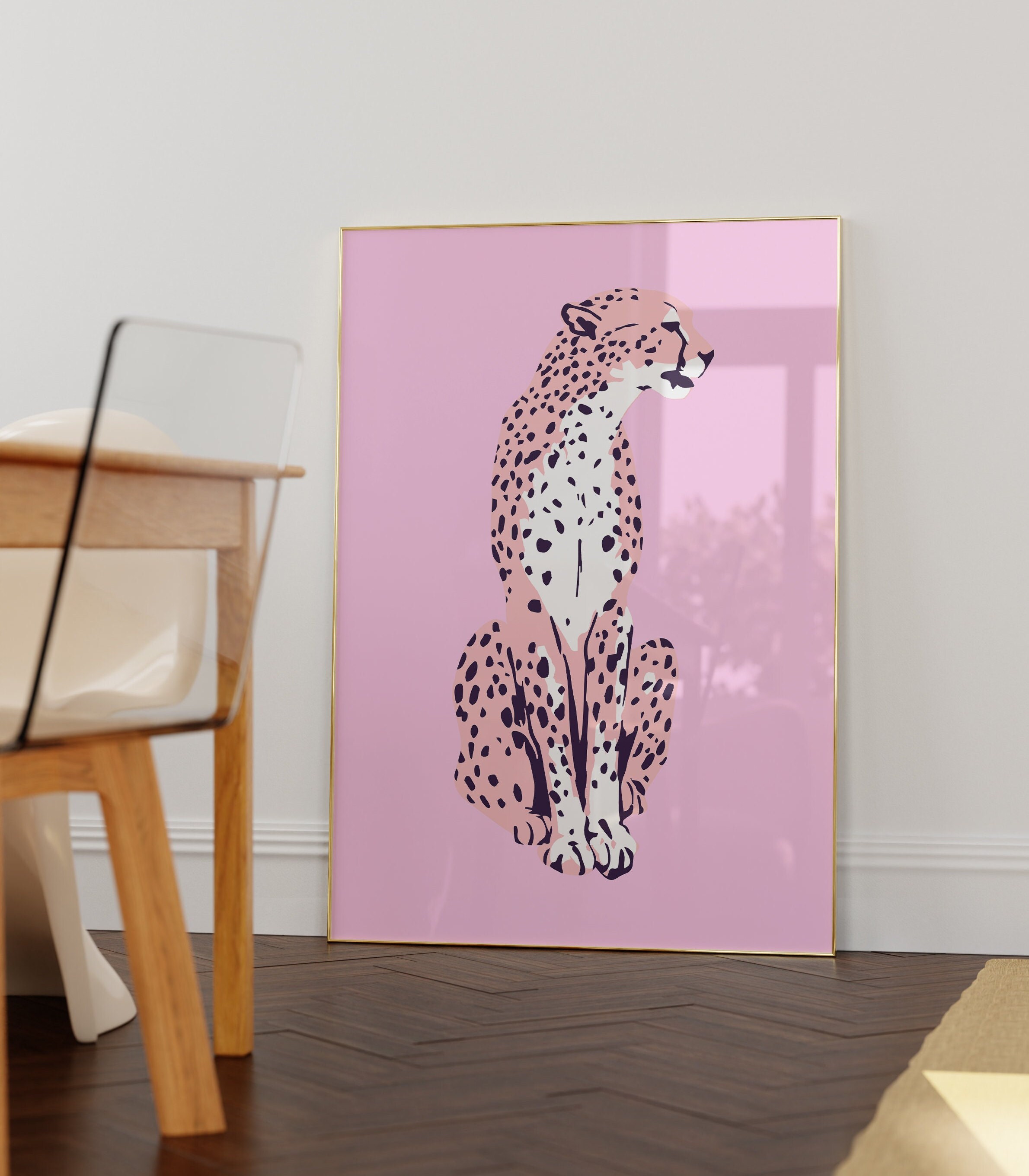 Cheetah Cats Animal Modern Boho Art-preppy Room Decor-cheetah Print ...