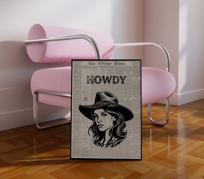 Howdy Poster-Cowgirl Art-Western Art Print-Wild West Art-Trendy ...