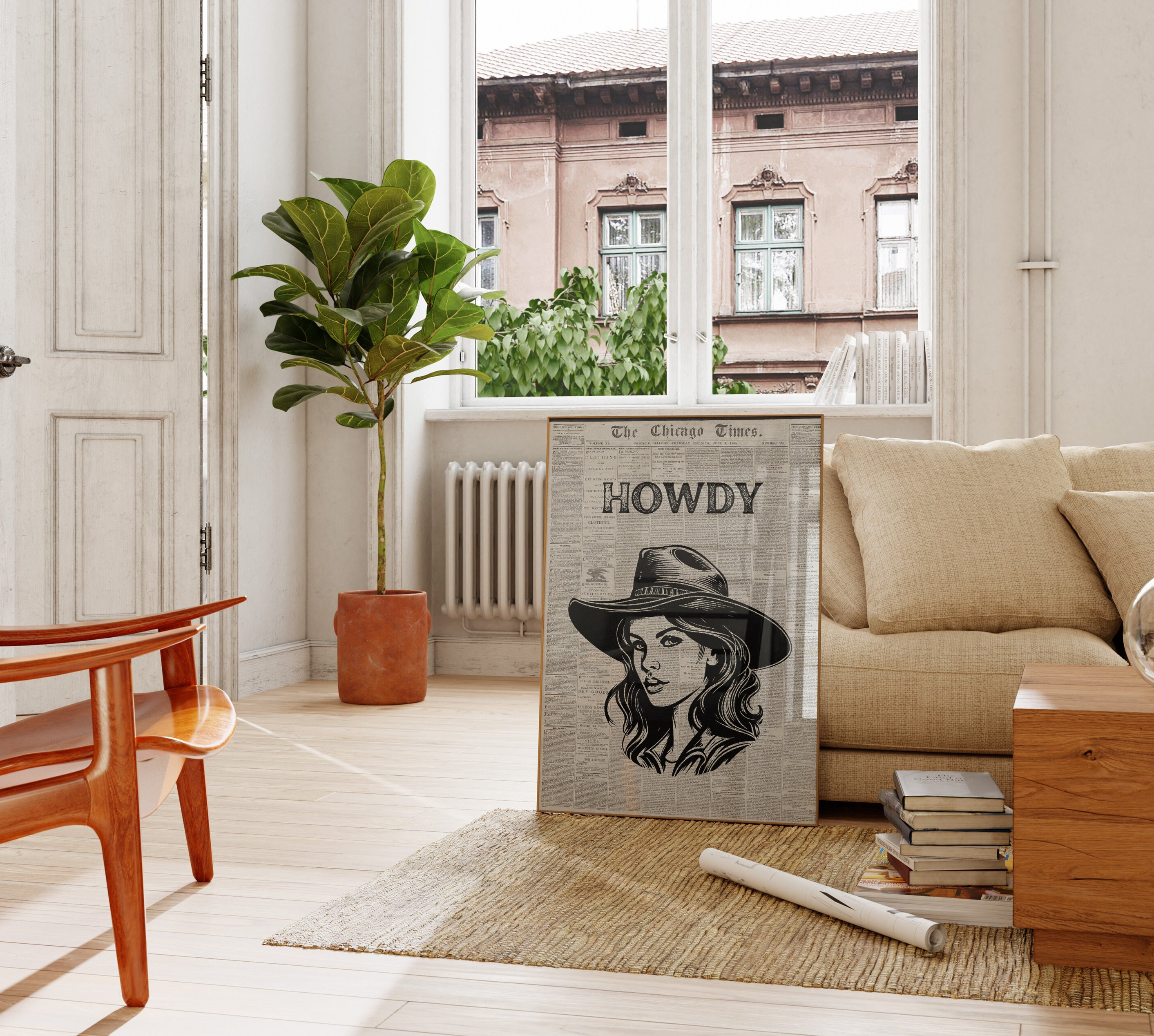 Howdy Poster-cowgirl Art-western Art Print-wild West Art-trendy Wall ...