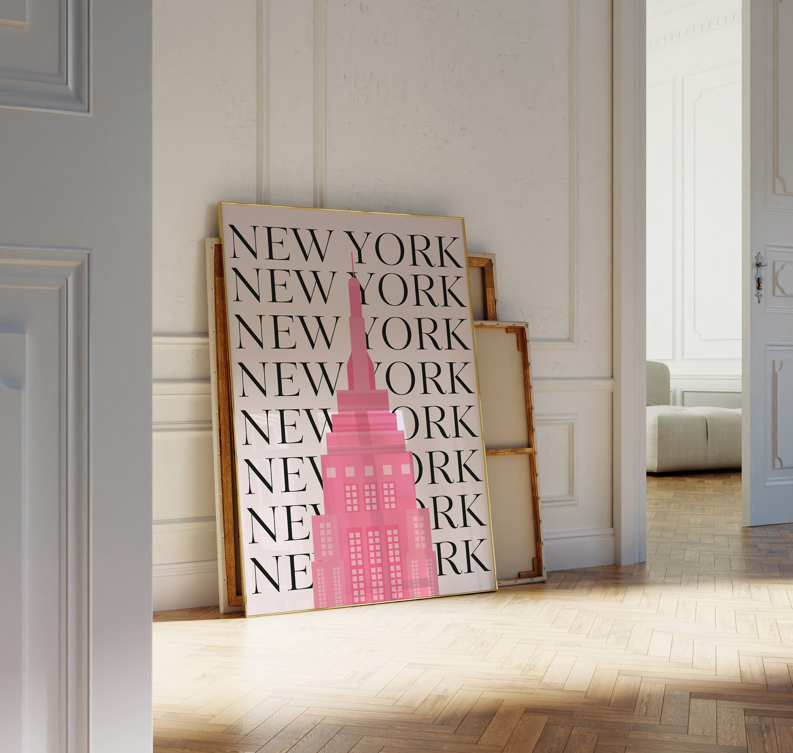 New York City Travel Print-cute Trendy Wall Art-pink NYC Travel ...