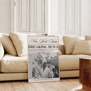 Retro Unbothered Newspaper Wall Art-new York Times Print-trendy Wall ...