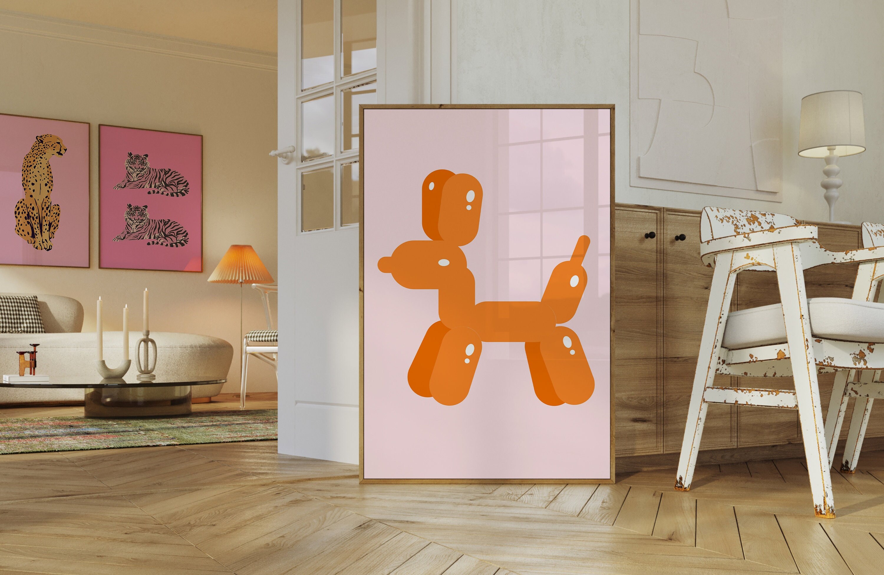 Preppy Balloon Dog Art-preppy Posters-preppy Wall Art-y2k Aesthetic ...