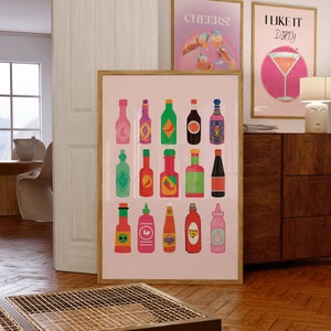 Hot Sauce Illustrated Art Print-mexican Hot Sauce Poster-southern Hot ...