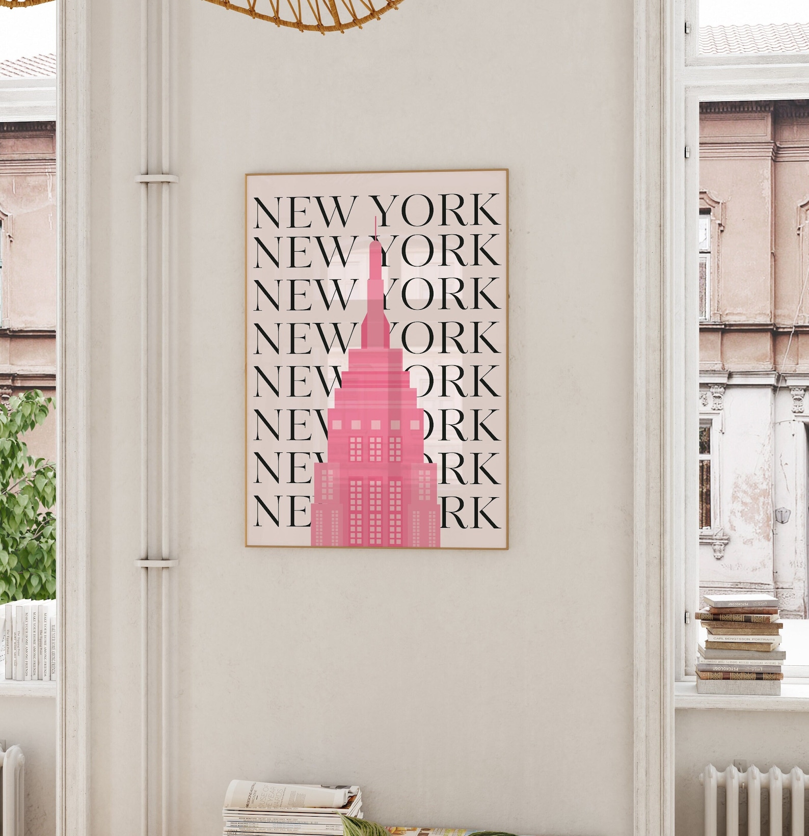 New York City Travel Print-cute Trendy Wall Art-pink NYC Travel ...