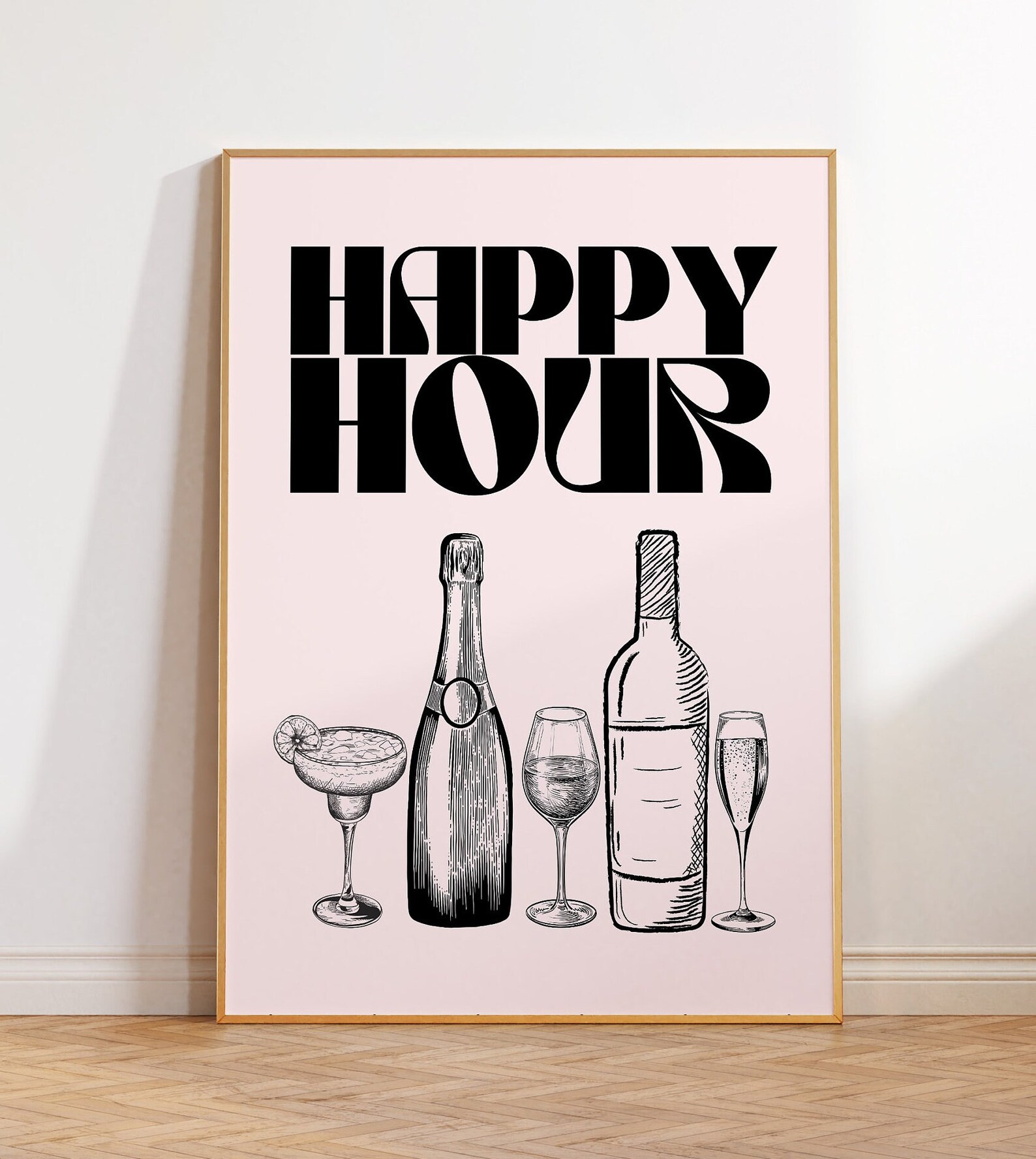Retro Champagne Posters-cocktail Wall Art Print-girly Bar Cart - Etsy