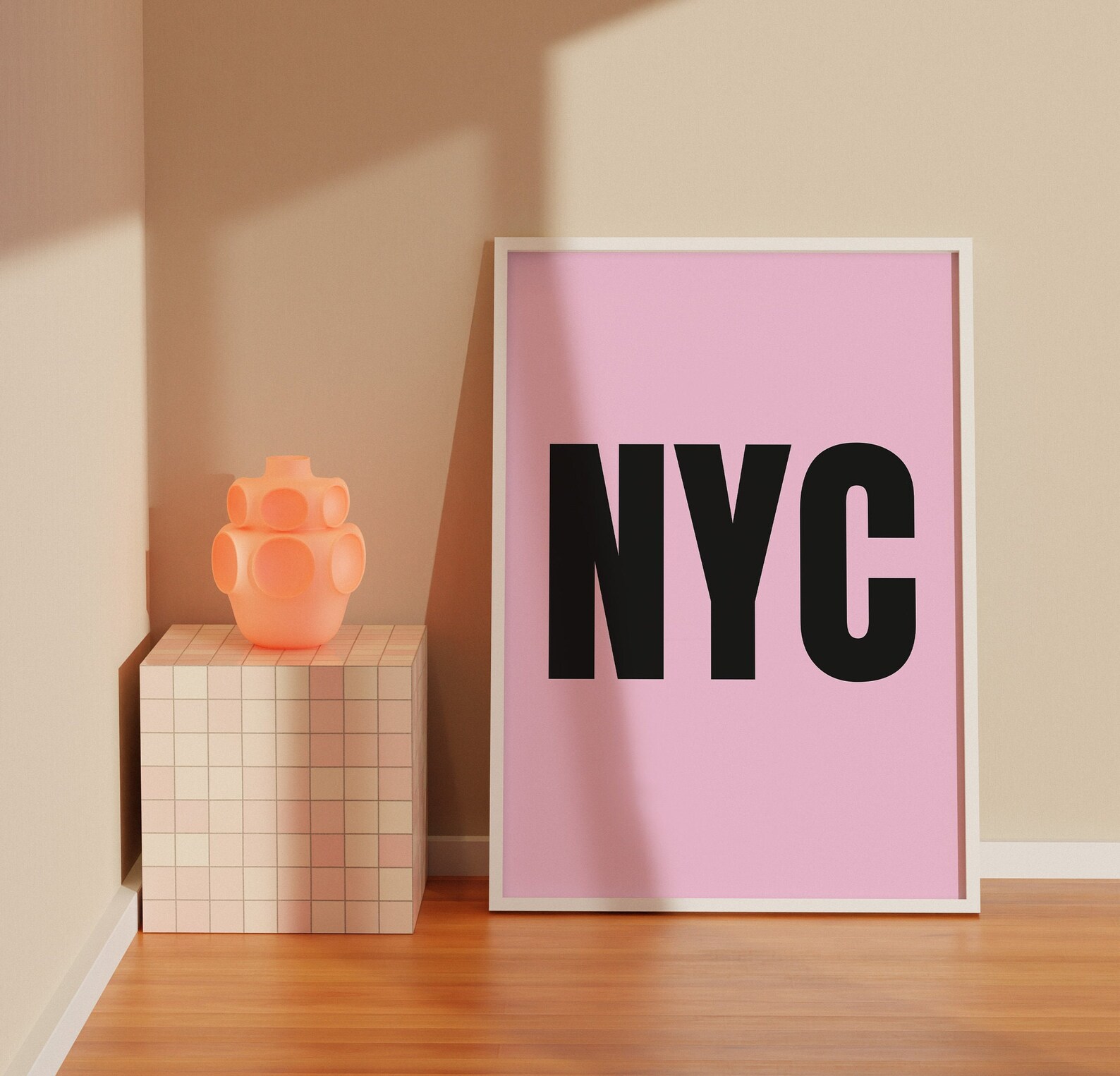 New York City Travel Print-cute Trendy Wall Art-pink NYC Travel ...