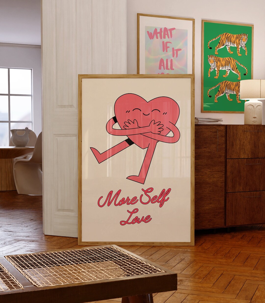 More Self Love Print-cute Retro Heart Print-retro Wall Decor-retro ...