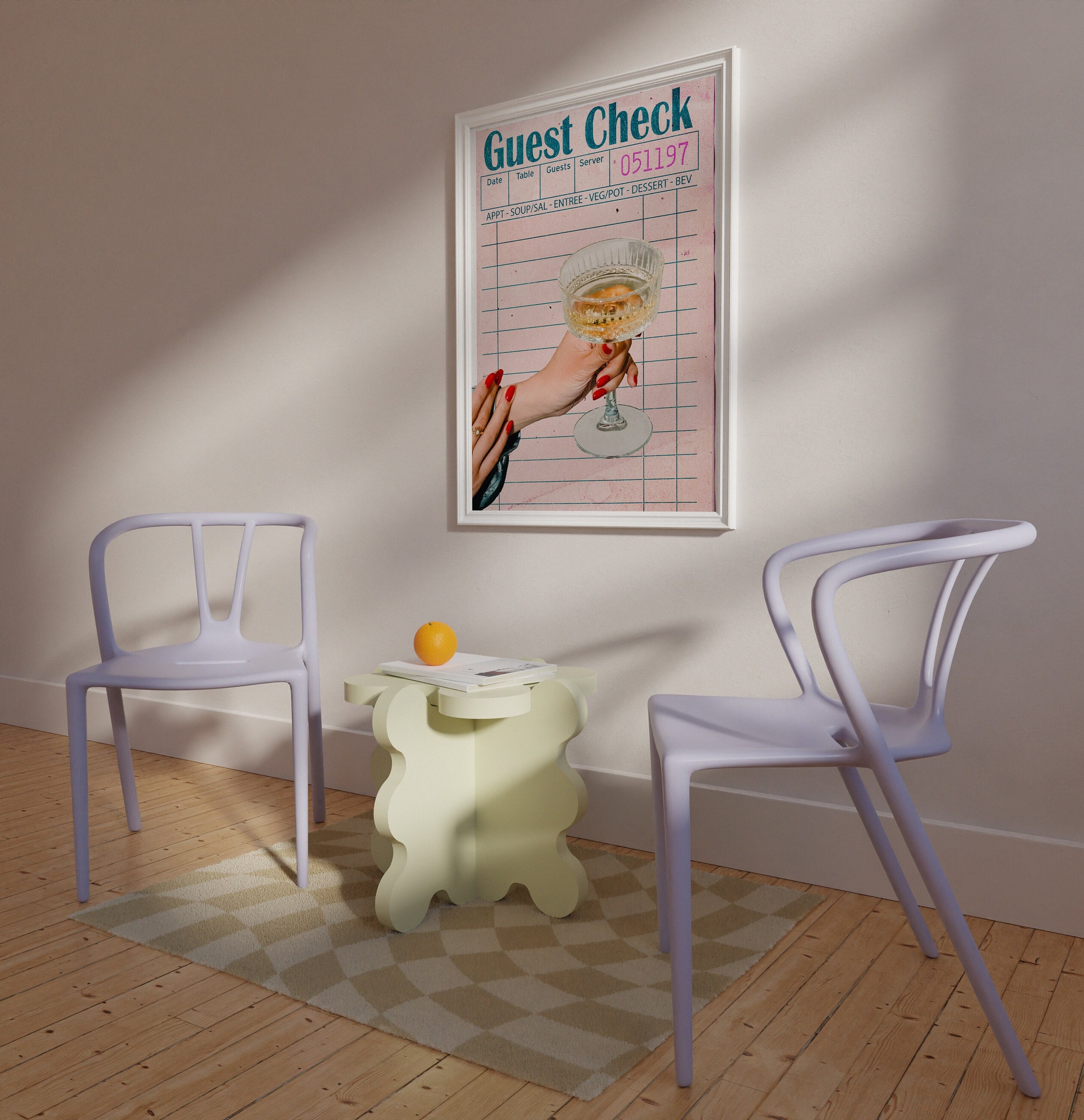 Retro Guest Check Cheers Cocktail Printable Art-trendy Guest Check ...