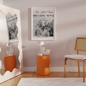 Retro Unbothered Newspaper Wall Art-new York Times Print-trendy Wall ...