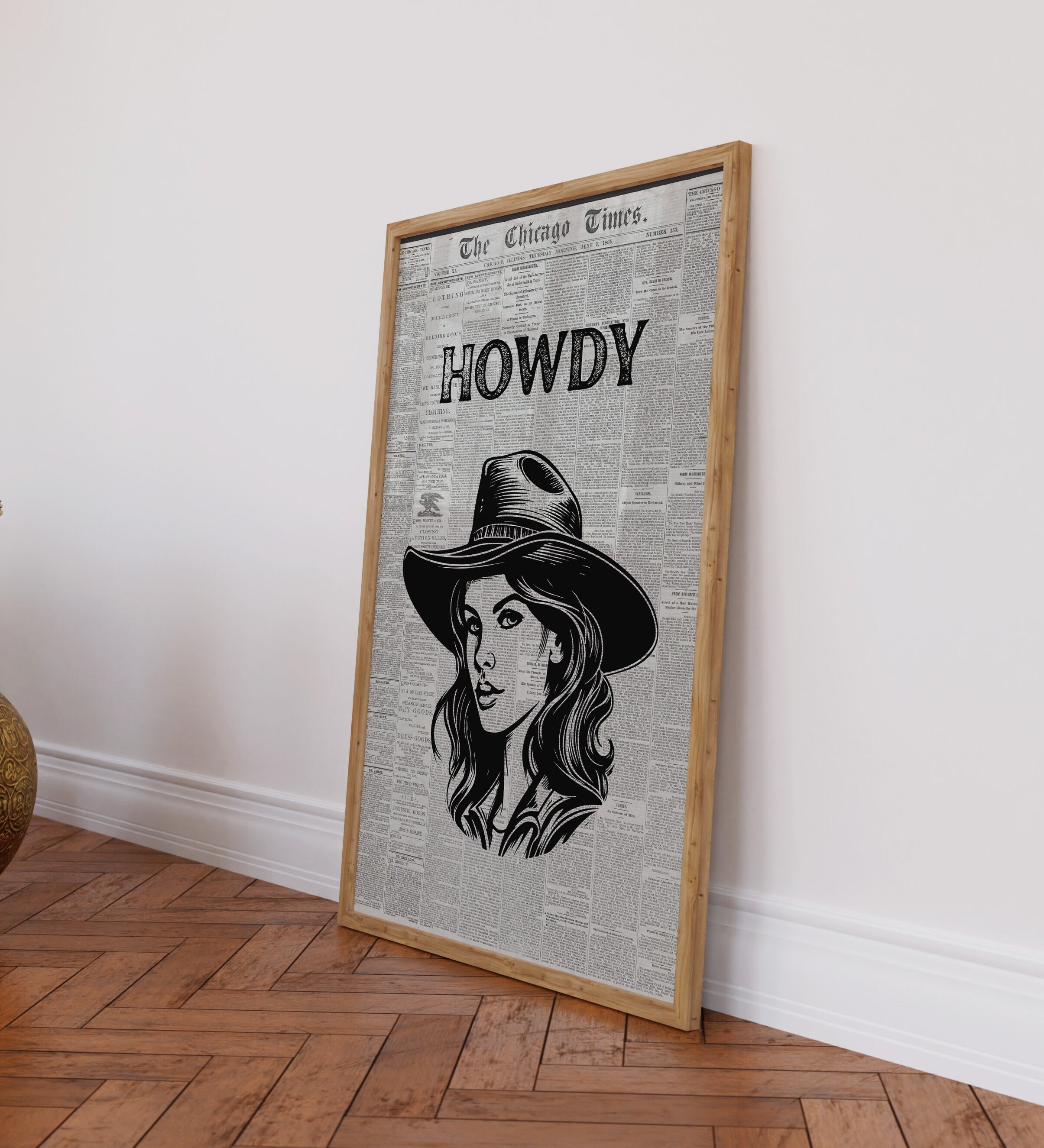 Howdy Poster-cowgirl Art-western Art Print-wild West Art-trendy Wall ...