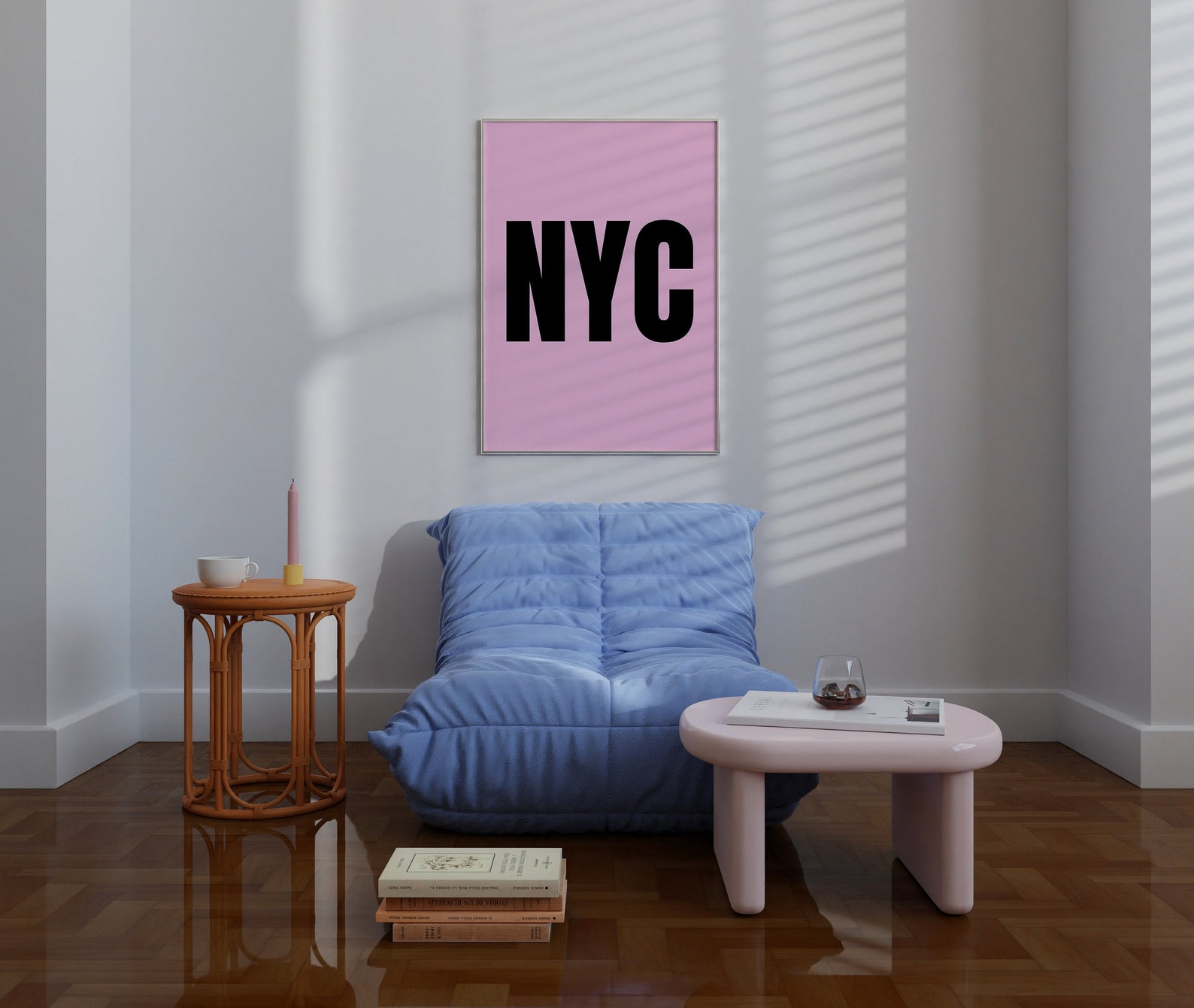 New York City Travel Print-cute Trendy Wall Art-pink NYC Travel ...