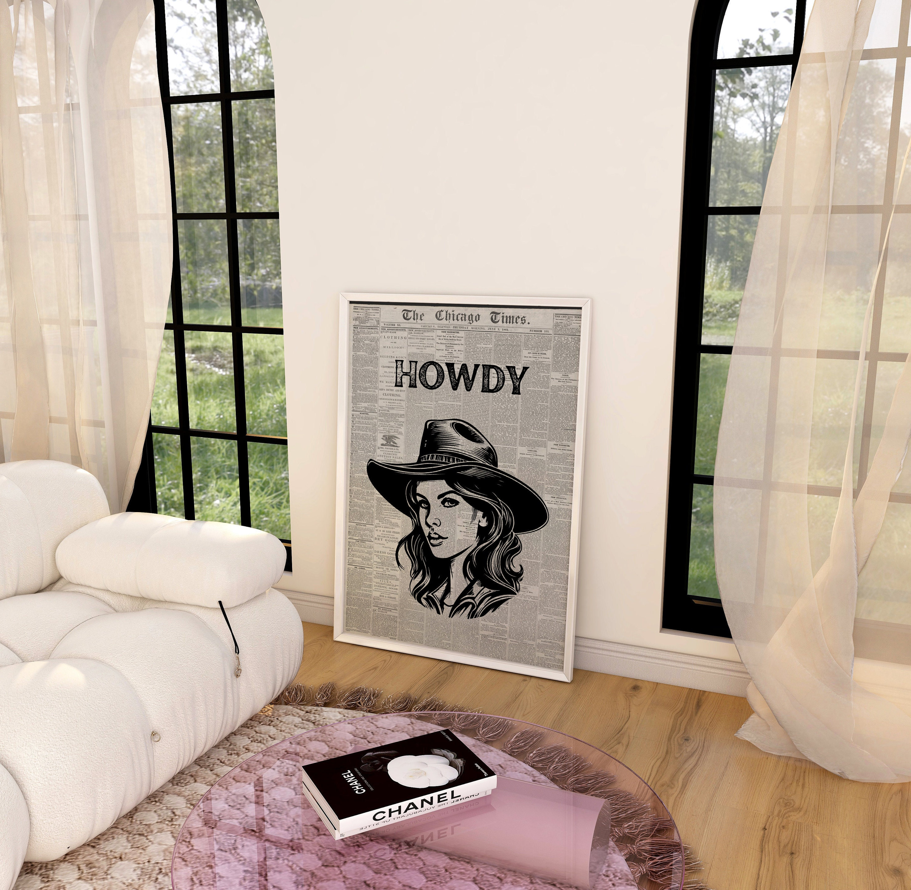 Howdy Poster-cowgirl Art-western Art Print-wild West Art-trendy Wall ...