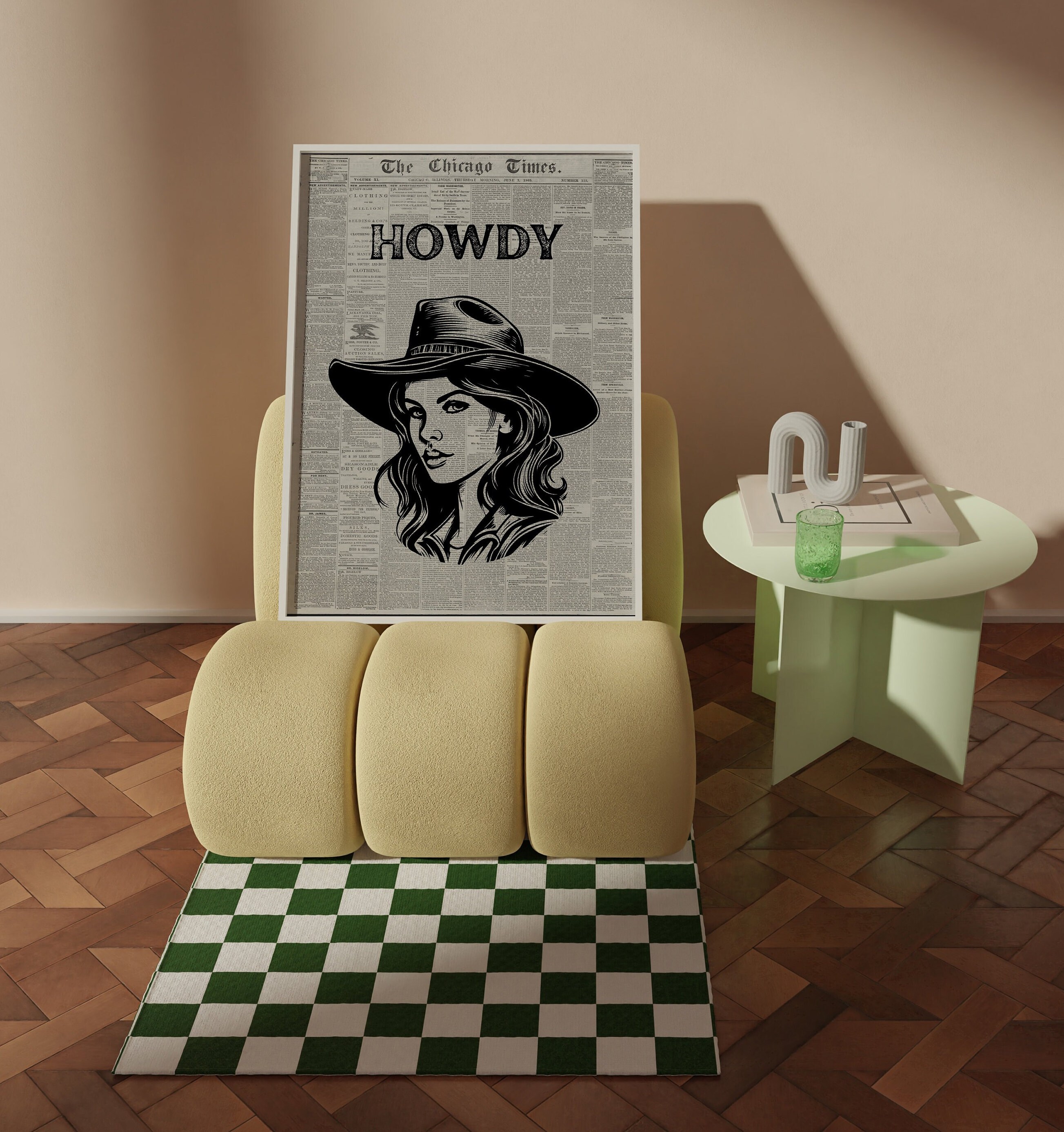 Howdy Poster-cowgirl Art-western Art Print-wild West Art-trendy Wall ...