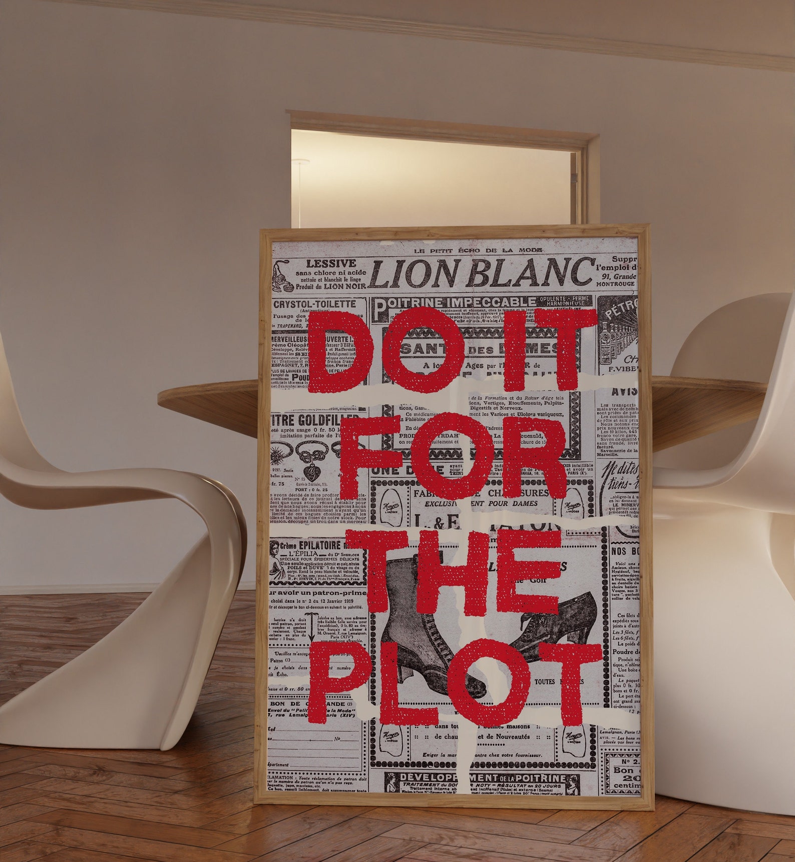 Do It for the Plot Retro Newspaper Print-trendy Wall Art Prints ...