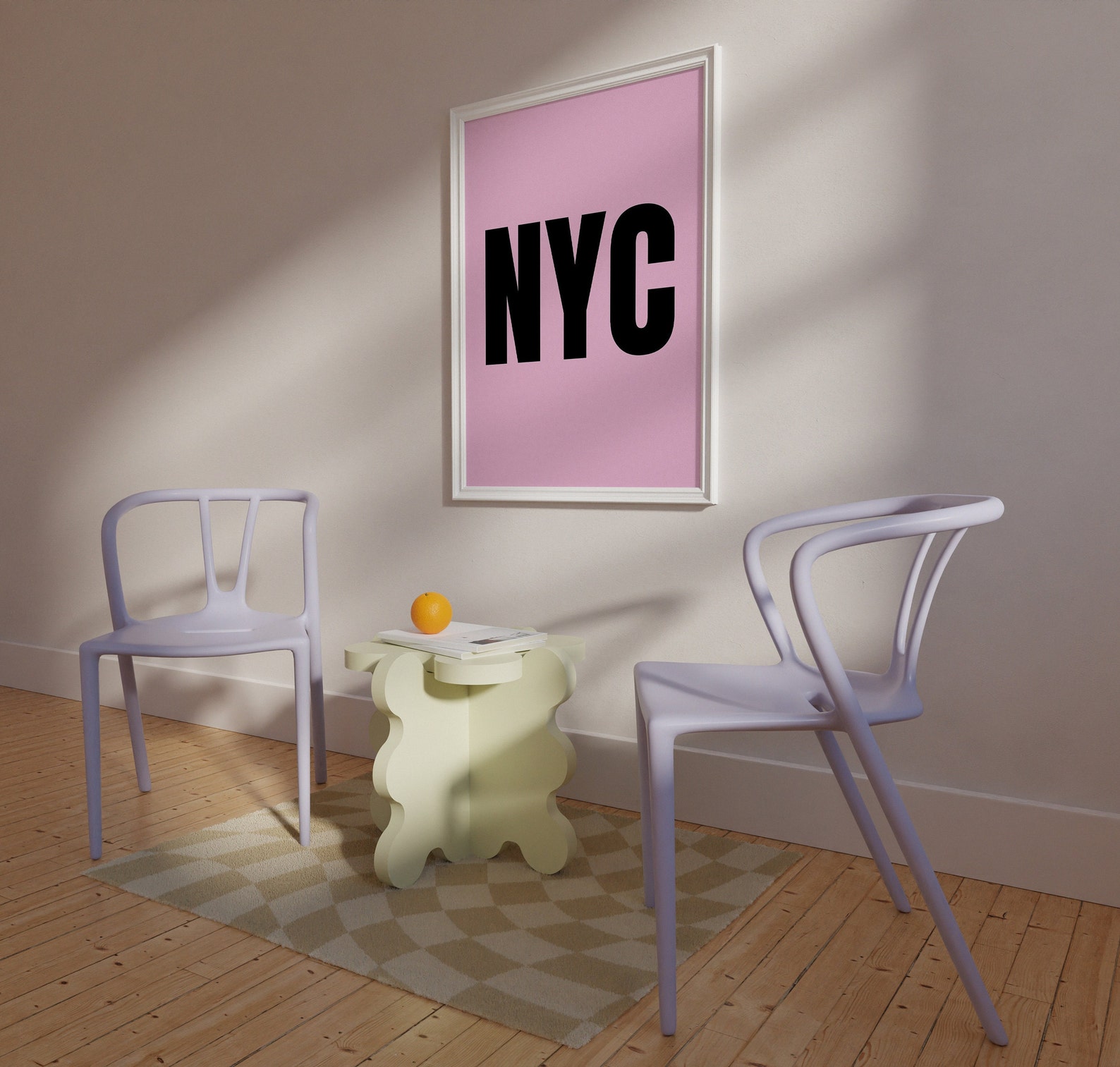 New York City Travel Print-cute Trendy Wall Art-pink NYC Travel ...