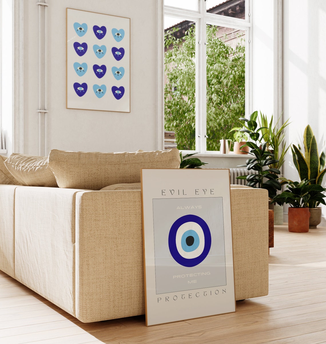 Set of 2 Trendy Evil Eye Protection Print-nazar Abstract Poster-gallery ...