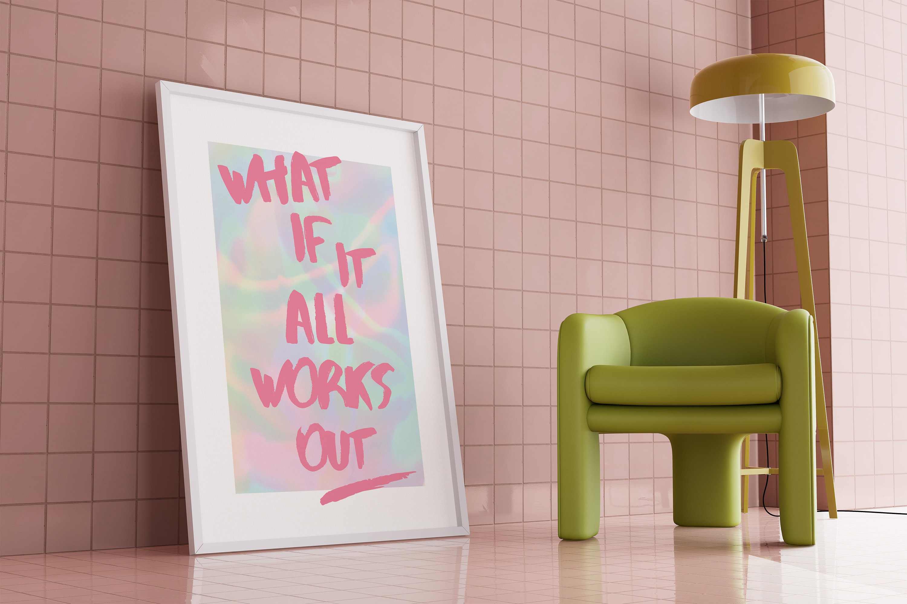 Trendy Quote Print-what If It All Works Out-trendy Wall Art Print-retro ...
