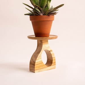 Modern Minimal Small Plant Stand, Mid-century Modern, Indoor Solid Teak ...