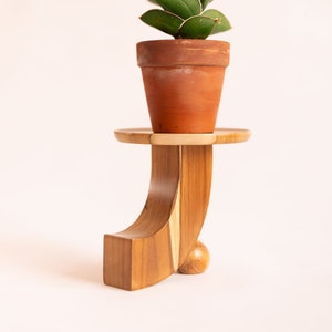 Modern Minimal Mini Plant Stand, Mid-century Modern, Indoor Solid Teak ...