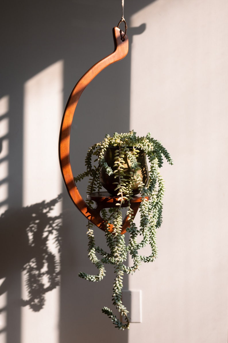 Plant Hanger, Retro, Minimal, Mid-century Modern, Handmade, Wooden ...