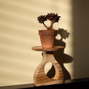 Modern Minimal Small Plant Stand, Mid-century Modern, Indoor Solid Teak ...