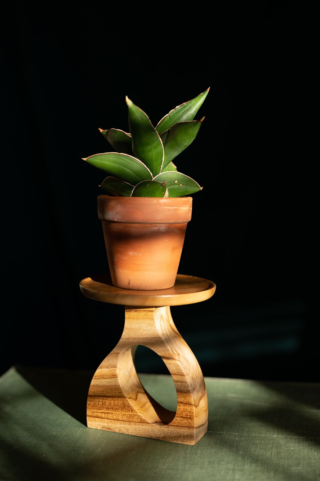 Modern Minimal Small Plant Stand, Mid-century Modern, Indoor Solid Teak ...