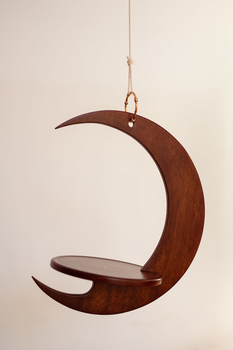 Moon Shaped Plant Hanger Handmade Solid Wood - Etsy