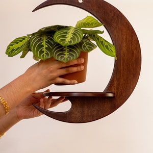 Moon Shaped Plant Hanger, Handmade, Solid Wood - Etsy