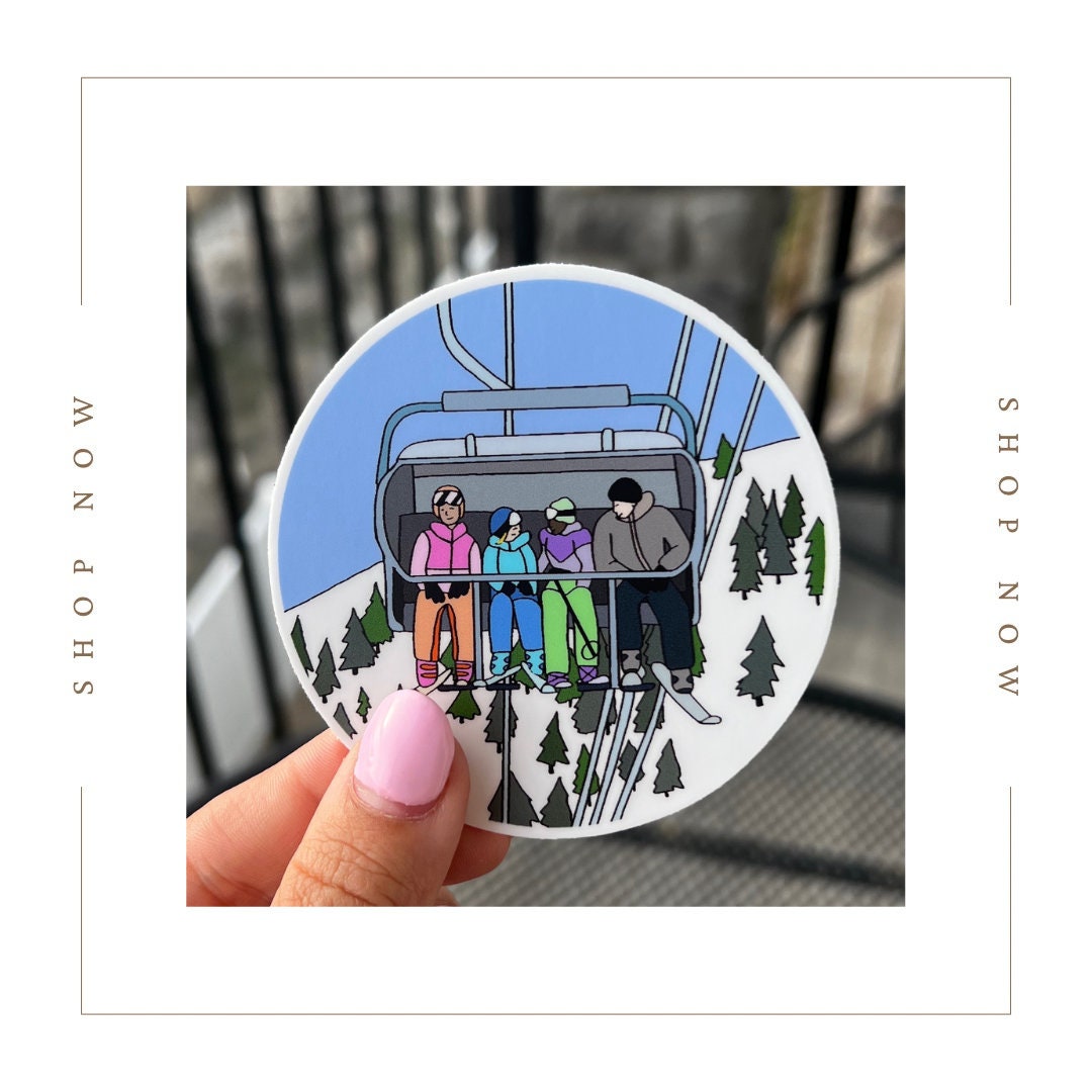 Ski Lift Vinyl Sticker: Waterproof Laptop Decal - Etsy