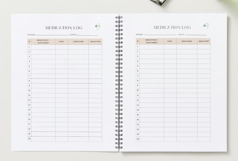 Printable Medical Tracker, Health Journal Template, Personal Health ...