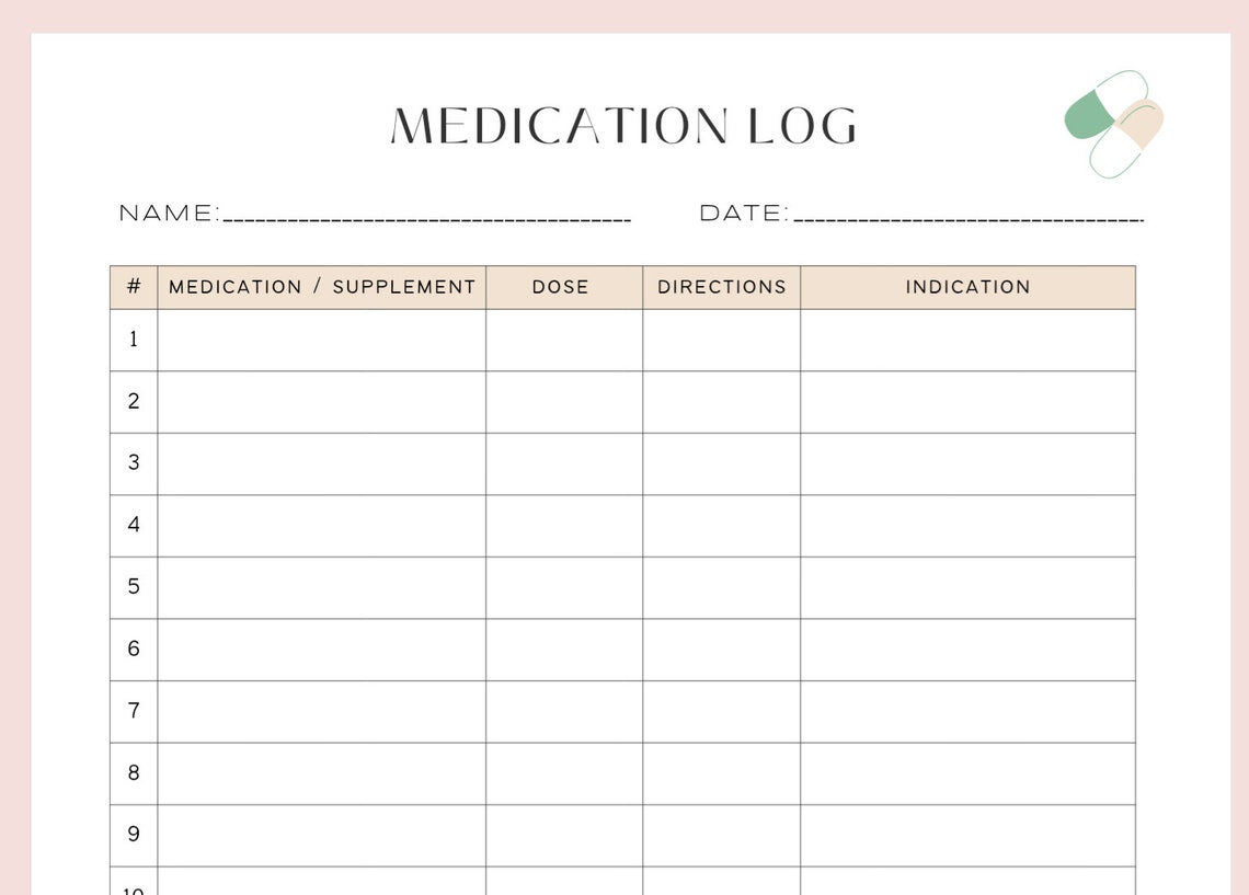 Printable Medical Tracker, Health Journal Template, Personal Health ...
