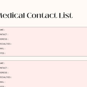 Printable Medical Tracker, Health Journal Template, Personal Health ...