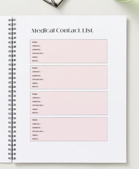 Printable Medical Tracker, Health Journal Template, Personal Health ...