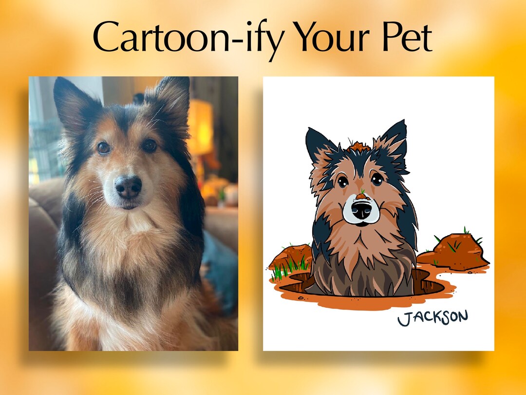 Cartoon-ify Your Pet digital Download Custom Pet Portrait, Dog, Cat ...