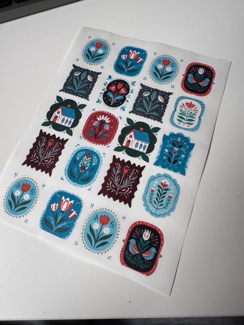 Blue Floral Cottage Charm Sheet | Cottage Core | Birds | Cosy | Folk ...