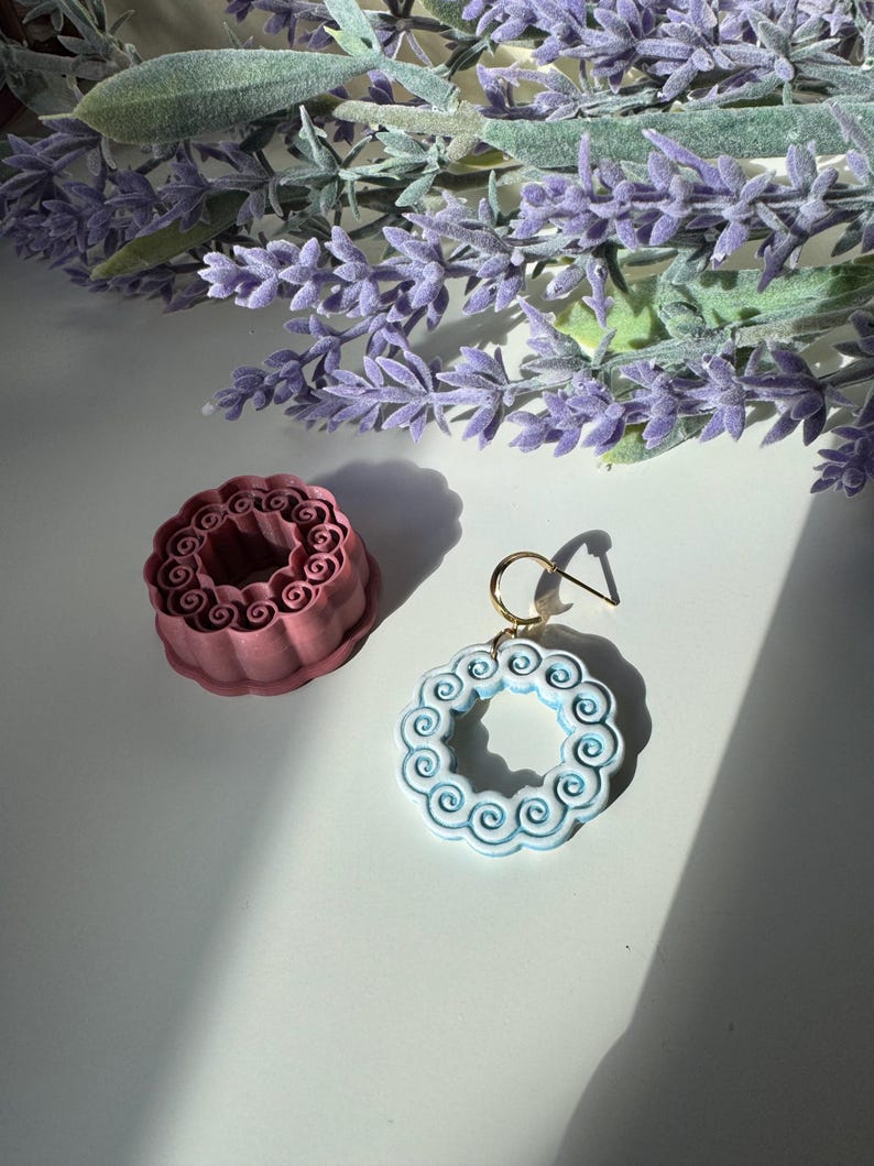 Sea Swirl Wreath Clay Cutter | Polymer Clay Earring Cutter | Holiday ...