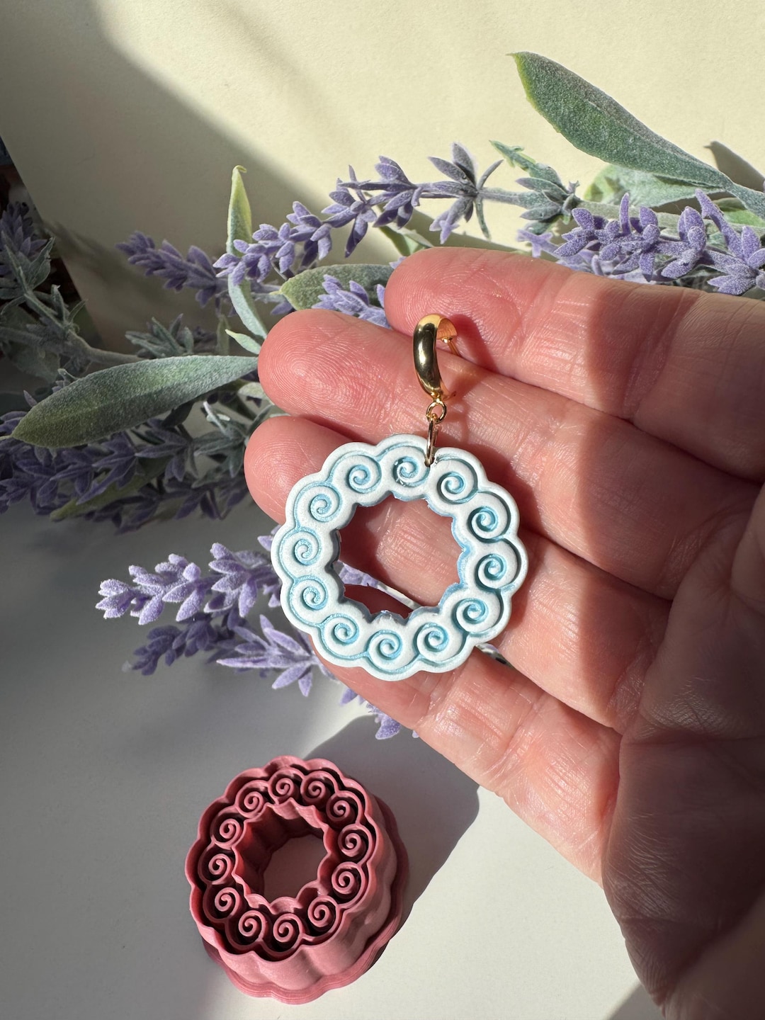 Sea Swirl Wreath Clay Cutter | Polymer Clay Earring Cutter | Holiday ...