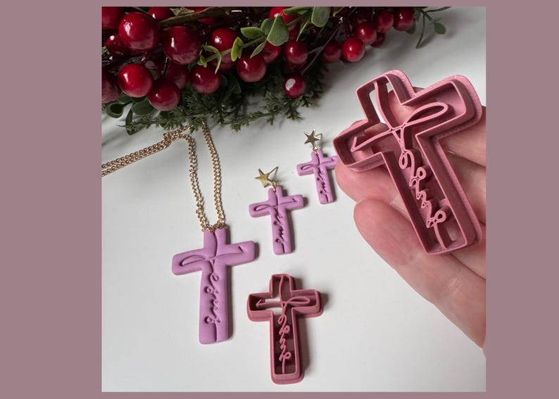 Jesus Cross Debossed Clay Cutter | Bible | Religious | Xmas | Polymer ...
