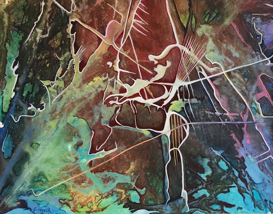 Original Signed & Mounted Painting. 'harmonies.' - Etsy