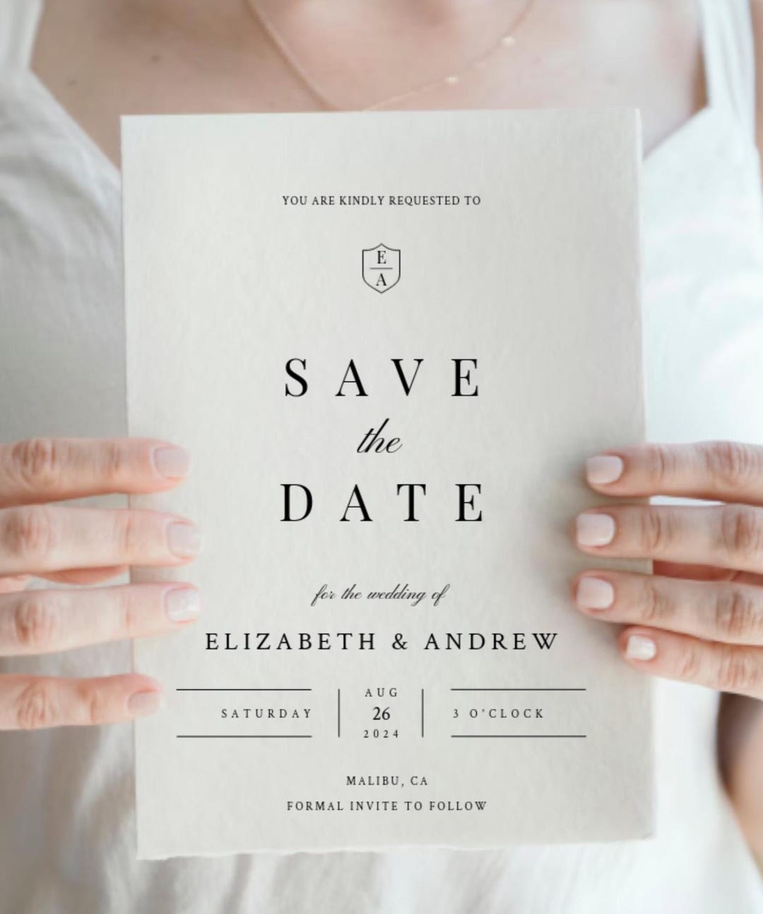 Editable Save the Date Wedding Invitation-template for Minimalist ...