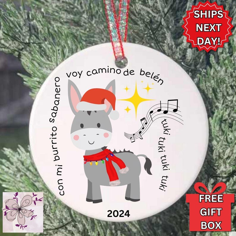 2024 Christimas Ornament, Mi Burrito Sabanero Camino De Belen, Tuki ...