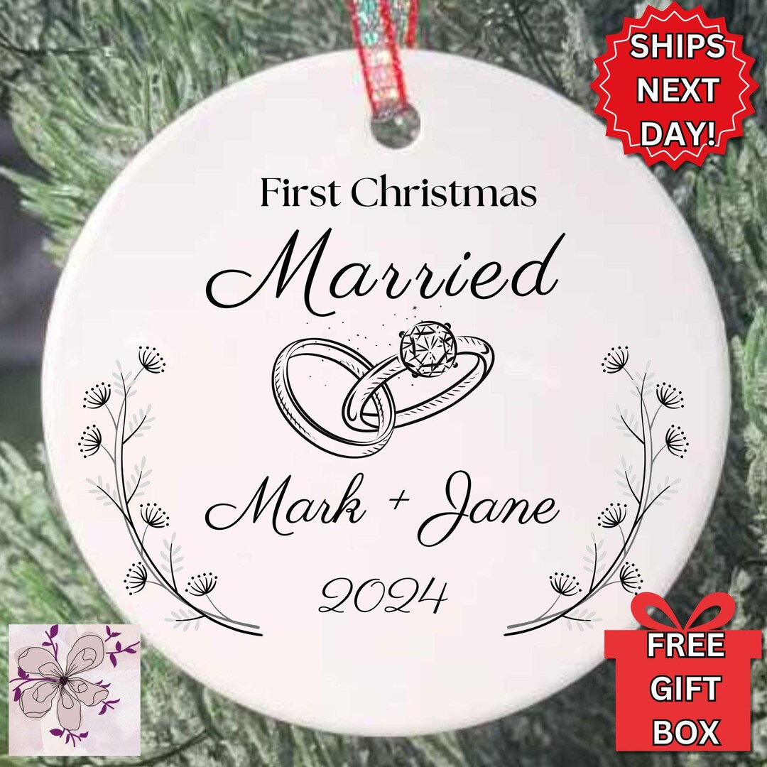 First Christmas Married Just Married Gift Wedding Present for a Couple ...
