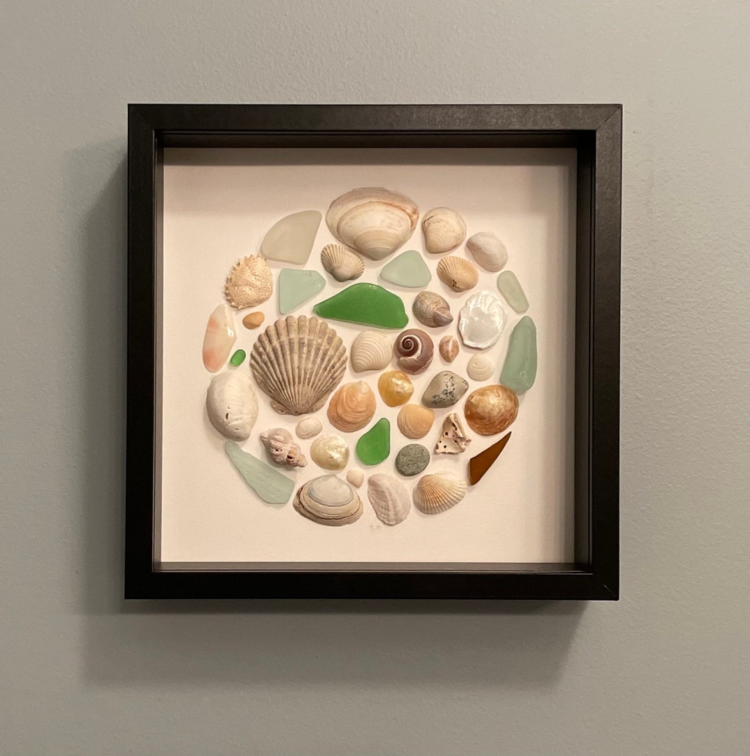 Shell and Sea Glass Art Handmade Coastal NJ - Etsy