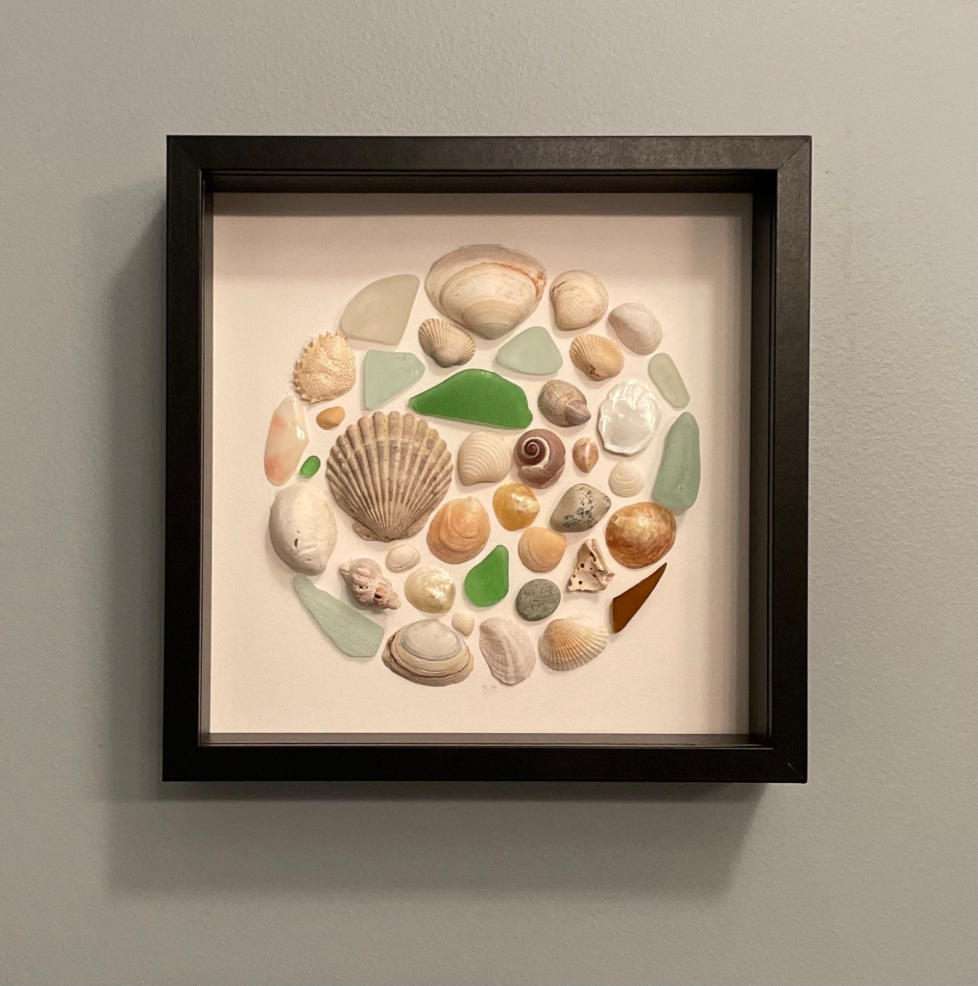 Shell and Sea Glass Art Handmade Coastal NJ - Etsy