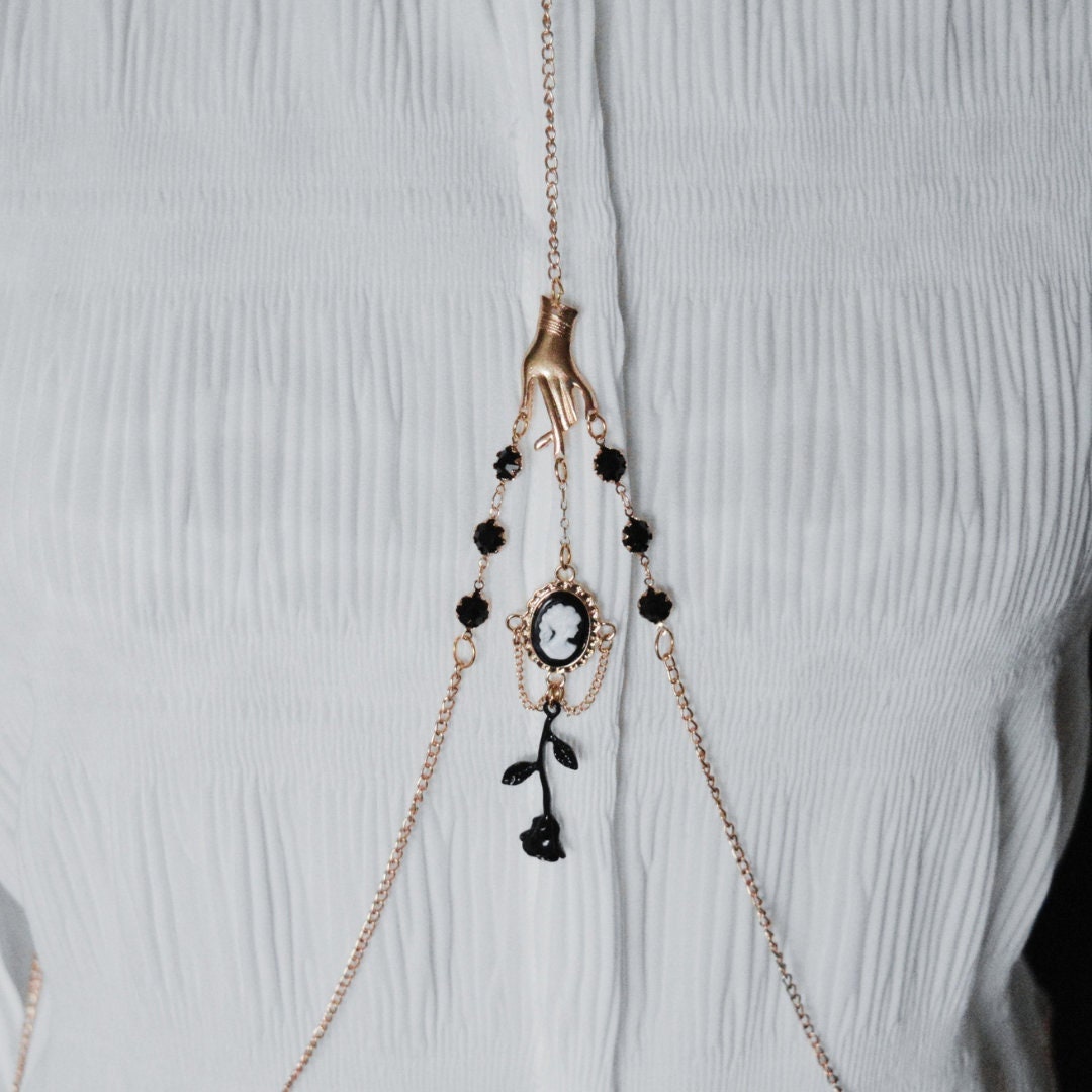 Victorian Black Gold Pendant / Body Chain ONE OF ONE unique Unusual ...